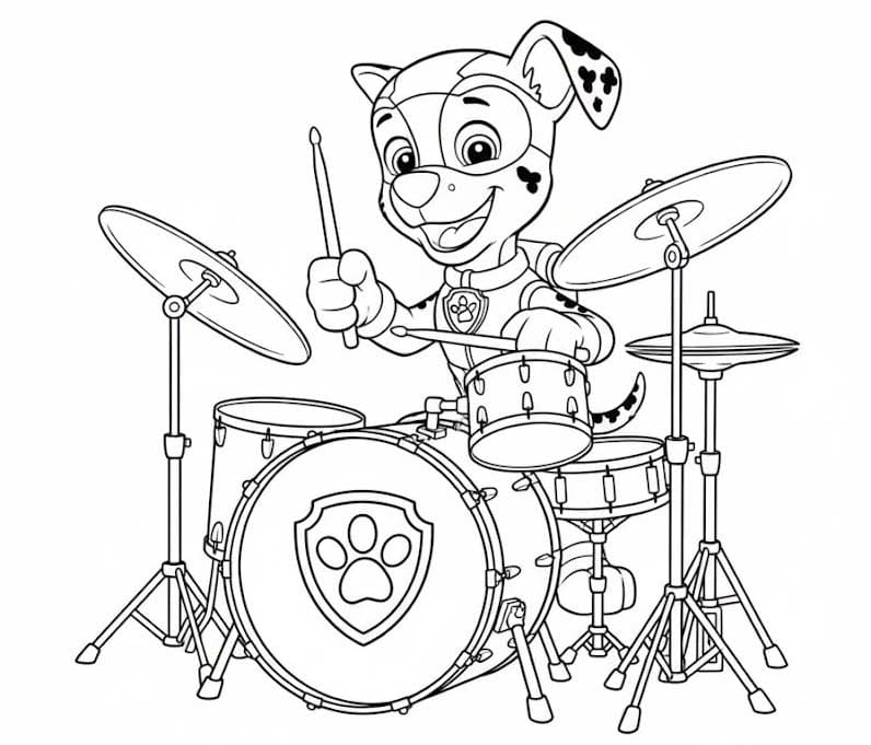 Marshall Paw Patrol Kleurplaten - Kinderen Kleurplaat