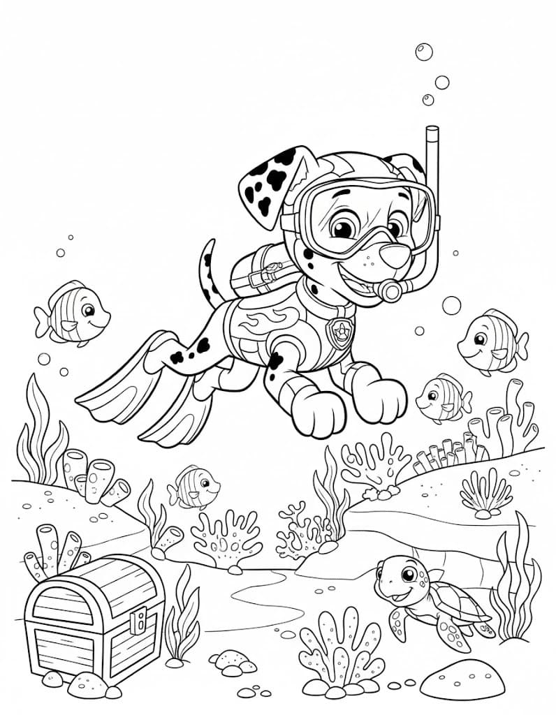 Marshall Paw Patrol Kleurplaten - Kinderen Kleurplaat
